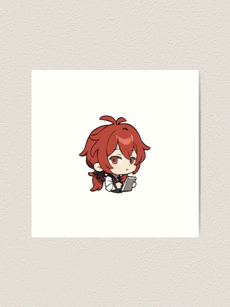 "Diluc Chibi - Genshin Impact" Art Print for Sale by saacollection ...