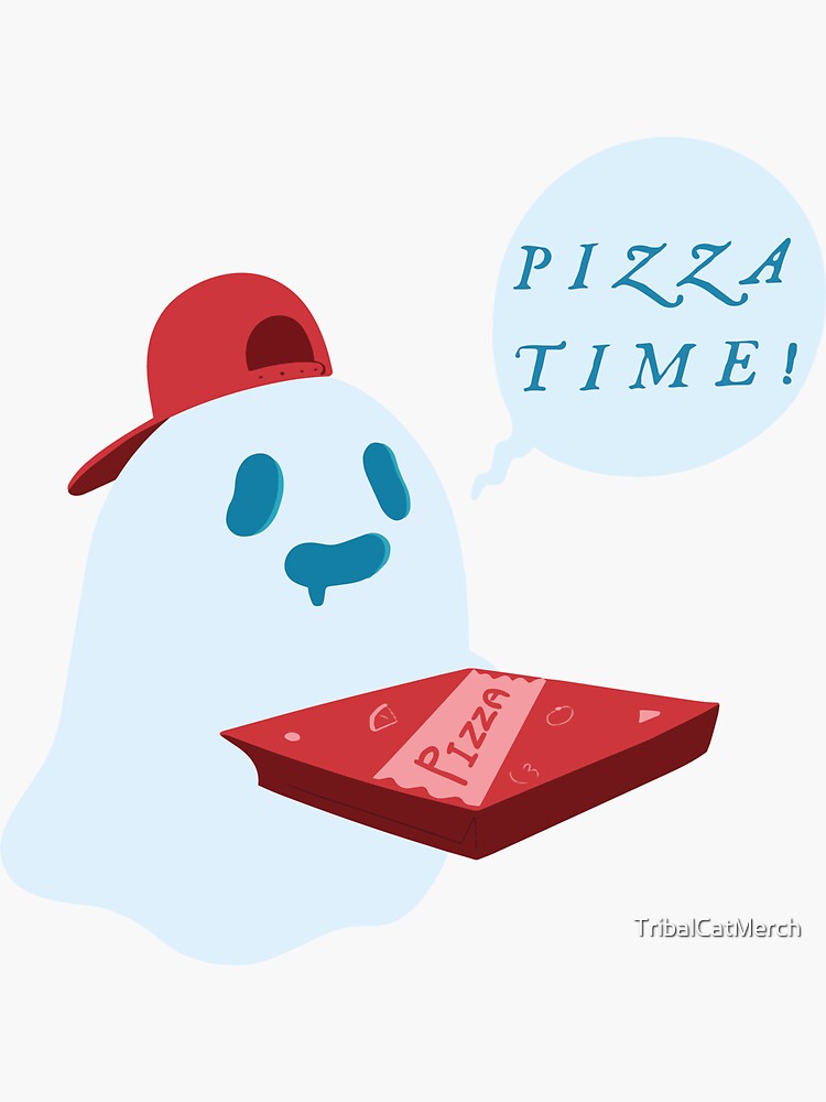 "Pizza Delivery Ghost" Sticker for Sale by TribalCatMerch | Redbubble