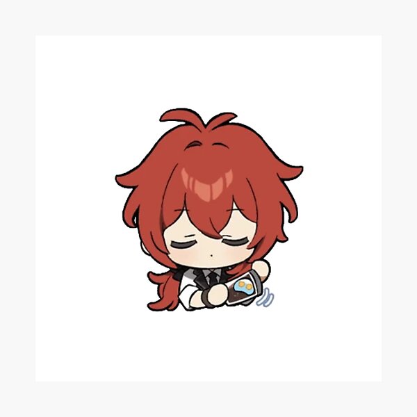 "Diluc Chibi - Genshin Impact" Fotodruck von saacollection | Redbubble