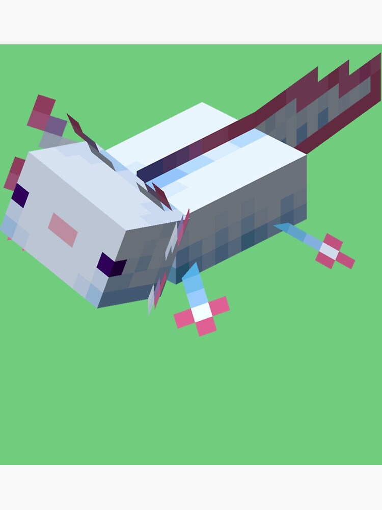 "Cyan Pink Axolotl Minecraft Cyan4" Poster for Sale by BridieRitchi ...