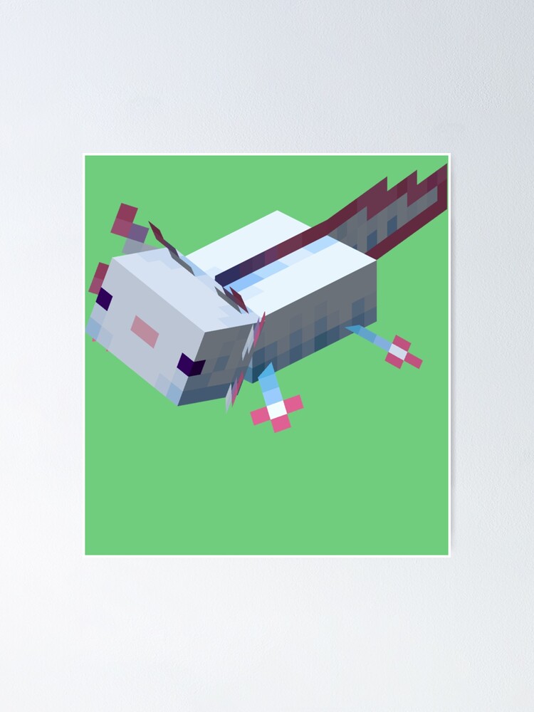 "Cyan Pink Axolotl Minecraft Cyan4" Poster for Sale by BridieRitchi ...