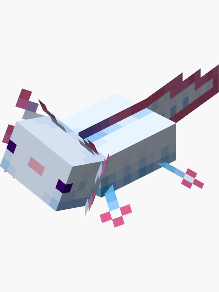 "Cyan Pink Axolotl Minecraft Cyan4" Sticker for Sale by BridieRitchi ...