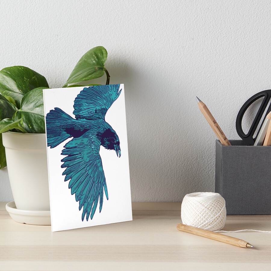 "Soaring Raven" Art Board Print for Sale by haggisvitae | Redbubble