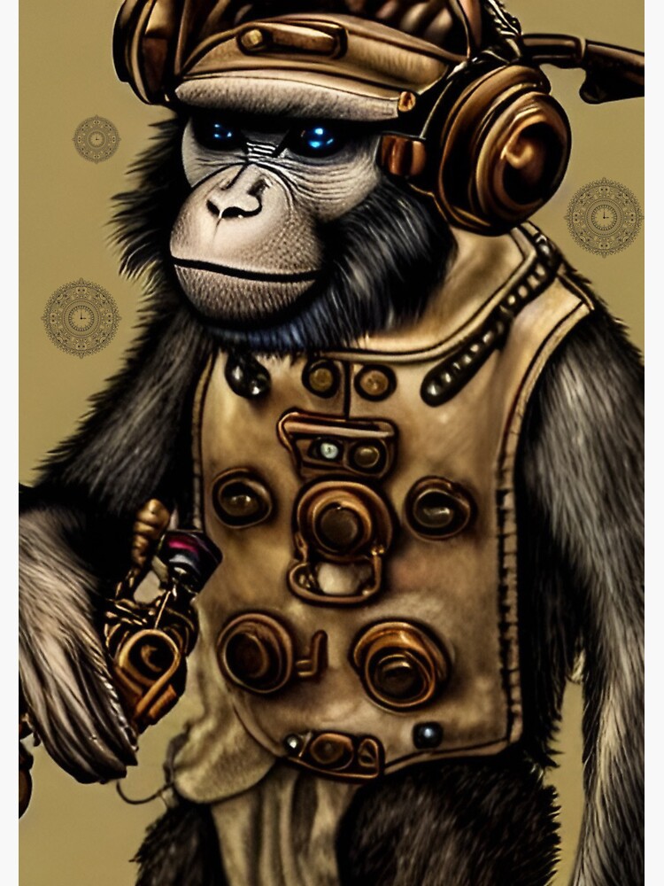 "Steampunk Monkey" Sticker for Sale by Urbansteam21 | Redbubble