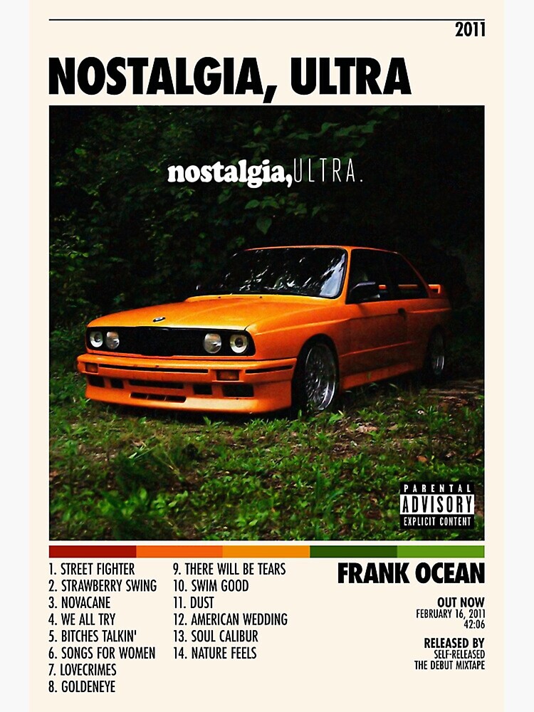 "Nostalgia Ultra Tracklist Posters - Album Cover Poster" Sticker for ...