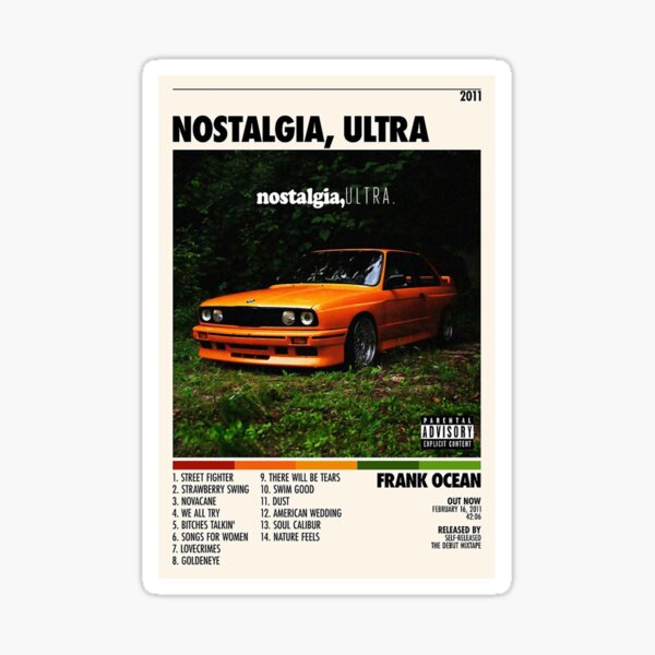 "Nostalgia Ultra Tracklist Posters - Album Cover Poster" Sticker for ...