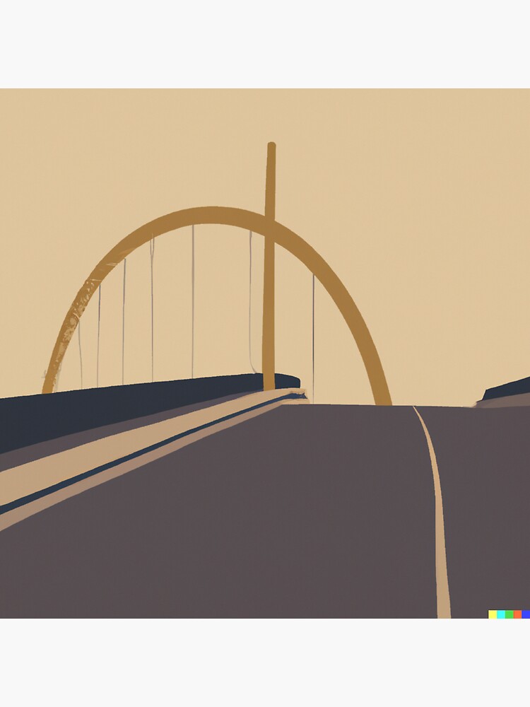 "Minimalist brown bridge" Sticker for Sale by ArtDive | Redbubble