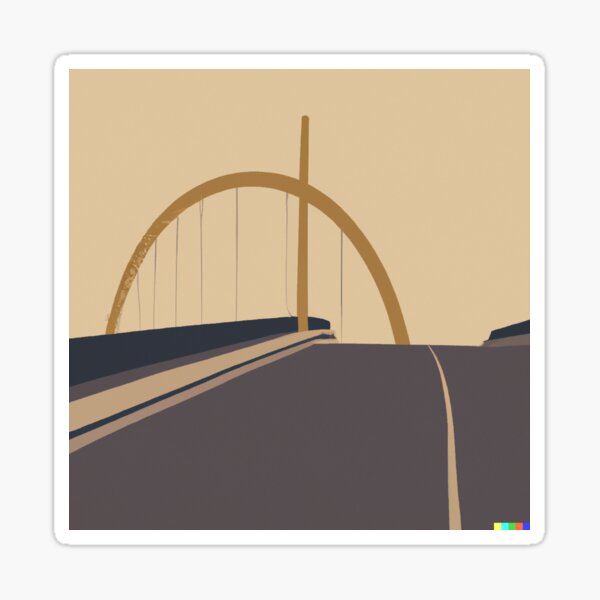"Minimalist brown bridge" Sticker for Sale by ArtDive | Redbubble