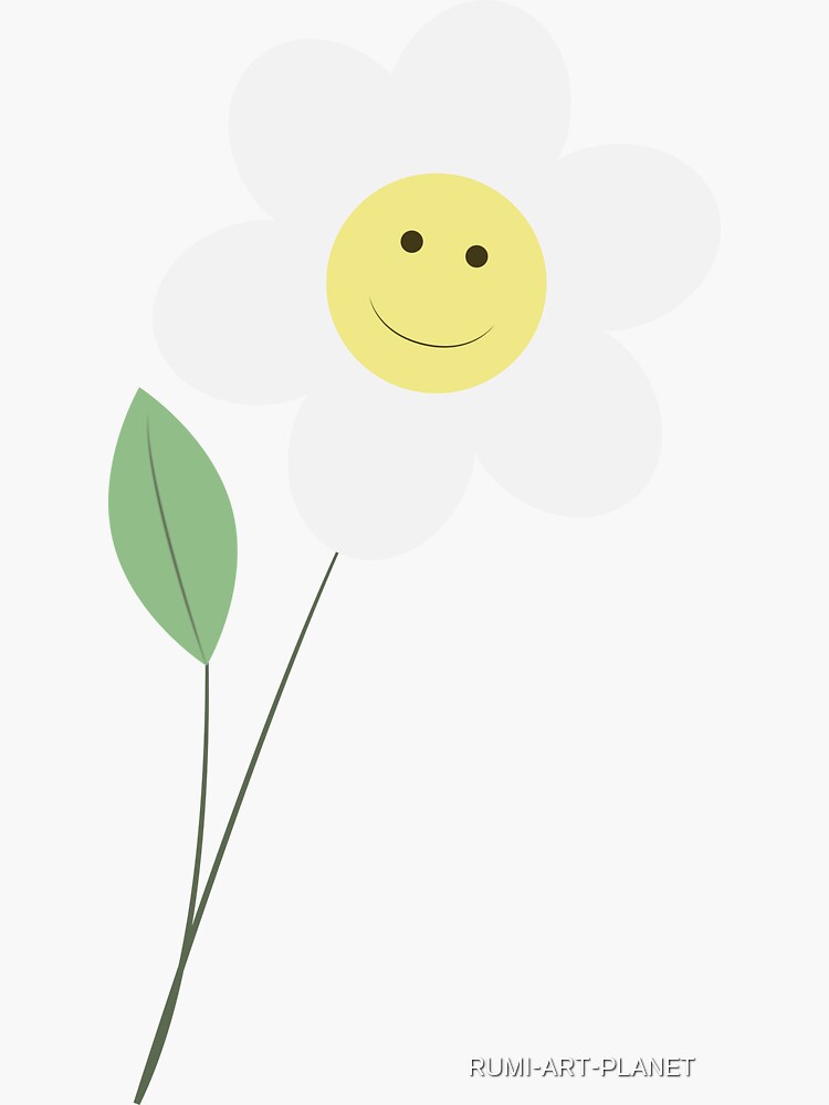"Smiling Flower" Sticker for Sale by RUMI-ART-PLANET | Redbubble