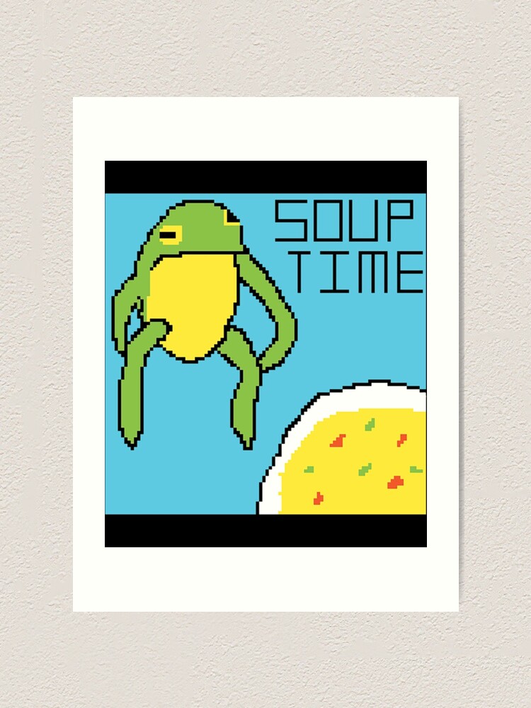 "Soup Time Meme Frog Pixel Art" Art Print for Sale by cheerymid-cours ...