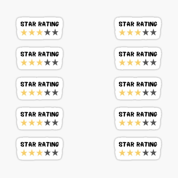 "Three star rating sticker pack for book reviews" Sticker for Sale by ...