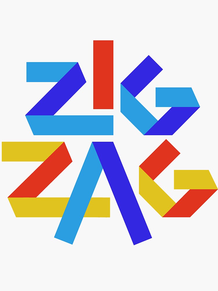 "Zig Zag (multicolour) original design" Sticker for Sale by pop-and-bee ...