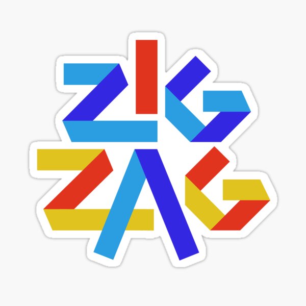 "Zig Zag (multicolour) original design" Sticker for Sale by pop-and-bee ...