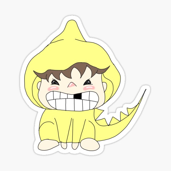 "Tumu is imitating a frog when he first saw a frog on Earth." Sticker ...