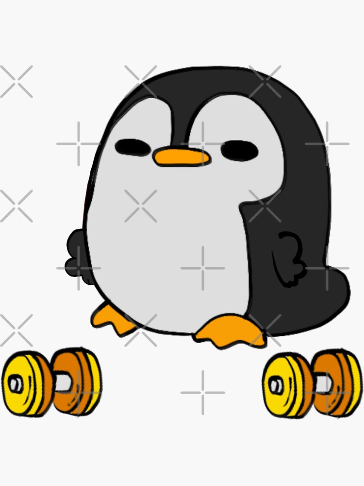 "Bodybuilder Penguin - gym" Sticker for Sale by Morbaklava | Redbubble