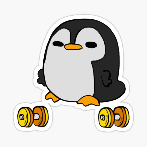 "Bodybuilder Penguin - gym" Sticker for Sale by Morbaklava | Redbubble