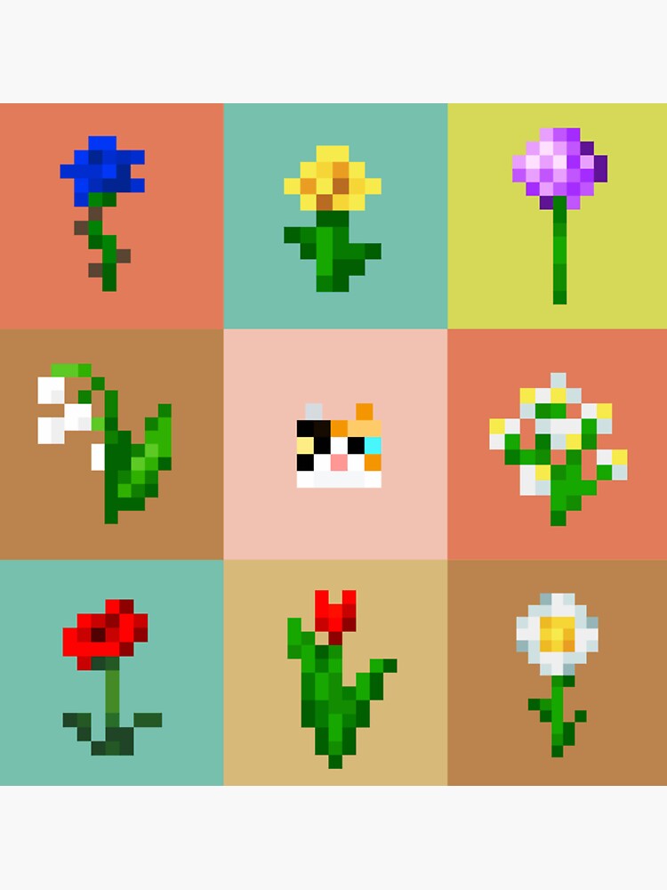 "Minecraft Flowers" Sticker for Sale by SisterBecker | Redbubble