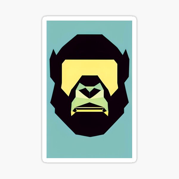 "Gorilla in VR headset Geometric Poly sticker and phone case" Sticker ...