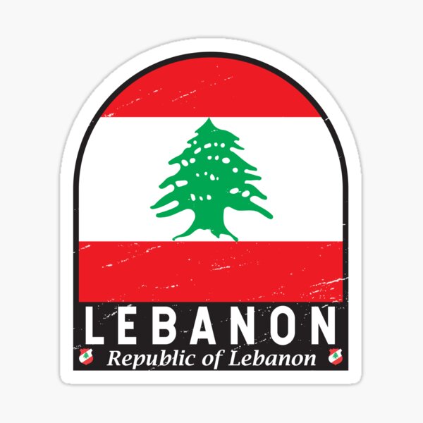"Lebanon Flag Emblem Distressed Vintage" Sticker for Sale by ...