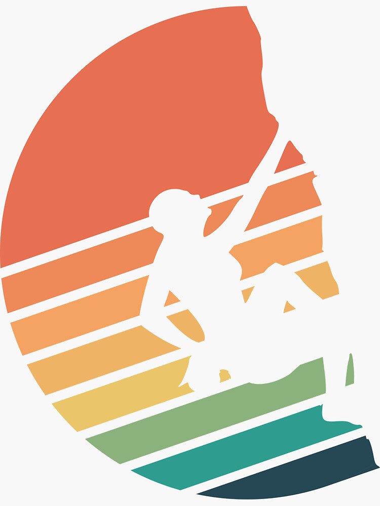 "Climbing like a girl retro girl rock climbing" Sticker for Sale by ...