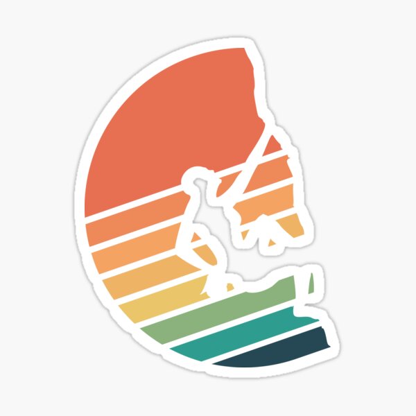 "Climbing like a girl retro girl rock climbing" Sticker for Sale by ...
