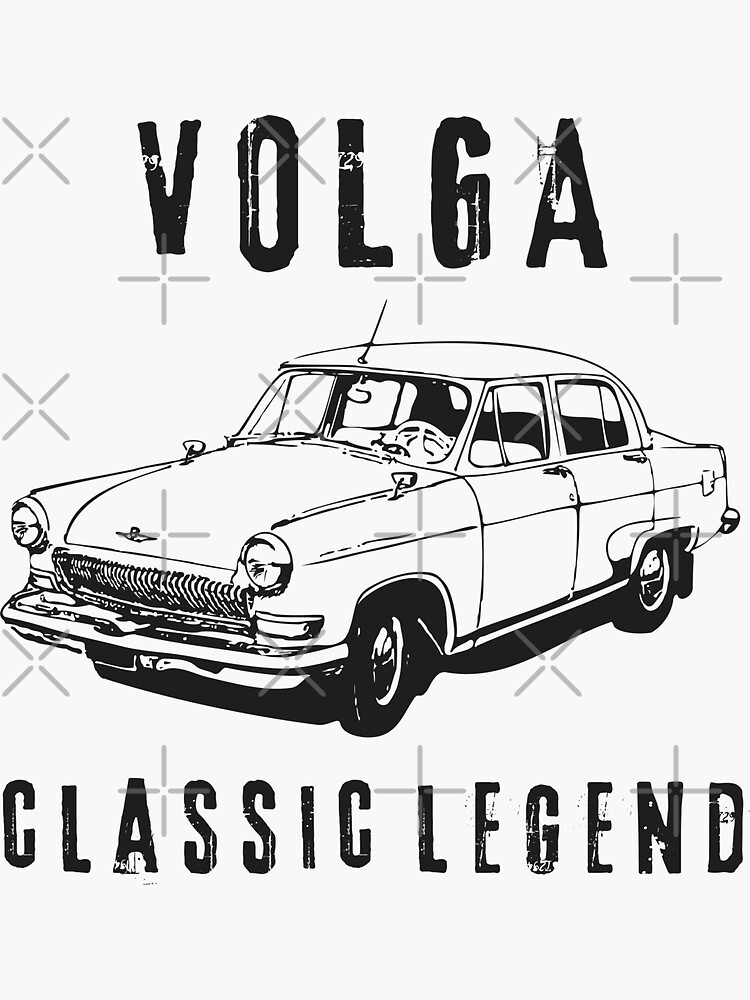 "Volga - classic legend" Sticker for Sale by Jimsgreatloot | Redbubble