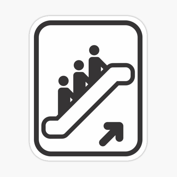 "Escalator Electric Staircase symbol for public places " Sticker for ...