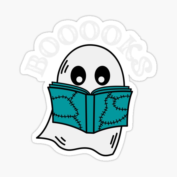 "Cute Ghost Book Reading Teacher School Funny Halloween 2022 " Sticker ...