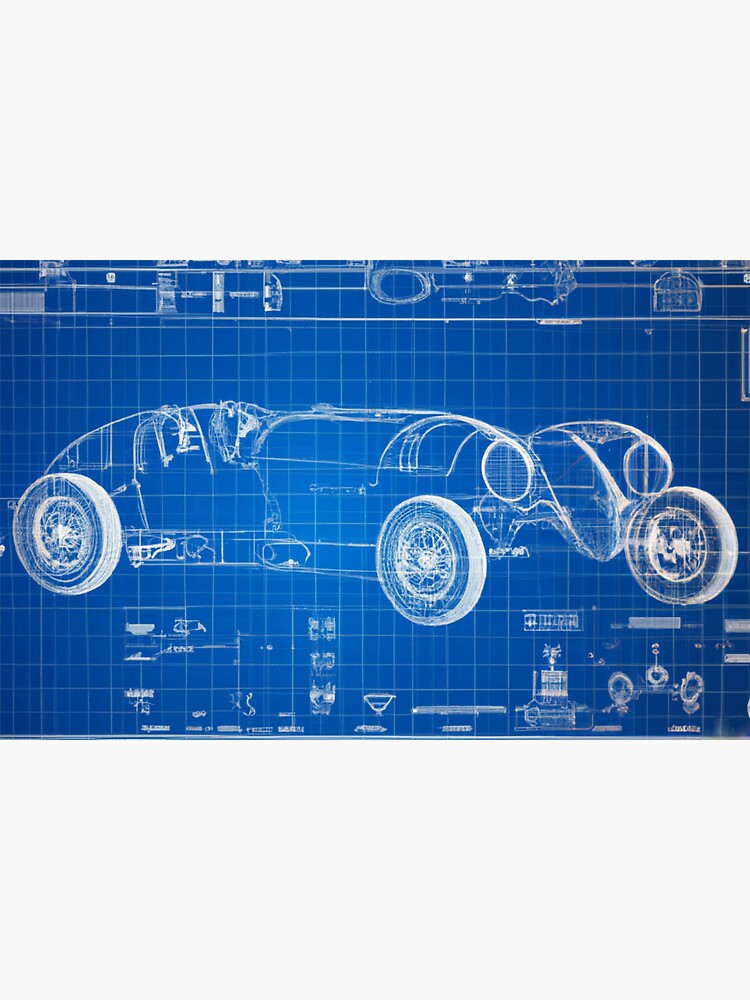 "Bugatti Blueprint" Sticker for Sale by Gonoopnoop | Redbubble
