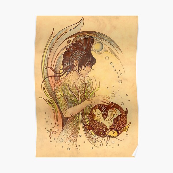 ""THE PISCES" - Protective Angel for Zodiac Sign" Poster by ...