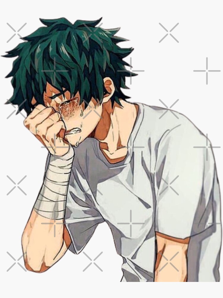 "lil deku crying" Sticker for Sale by Stevenobinsun | Redbubble