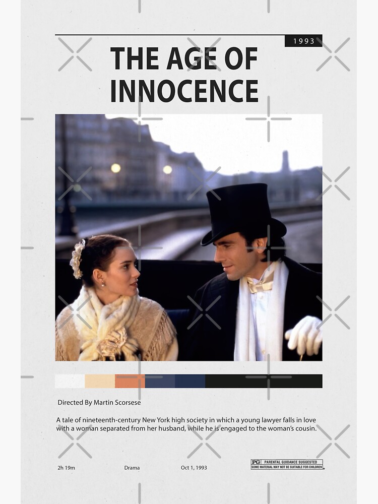 "The Age Of Innocence movie poster 1993, Drama/Romance " Sticker for ...