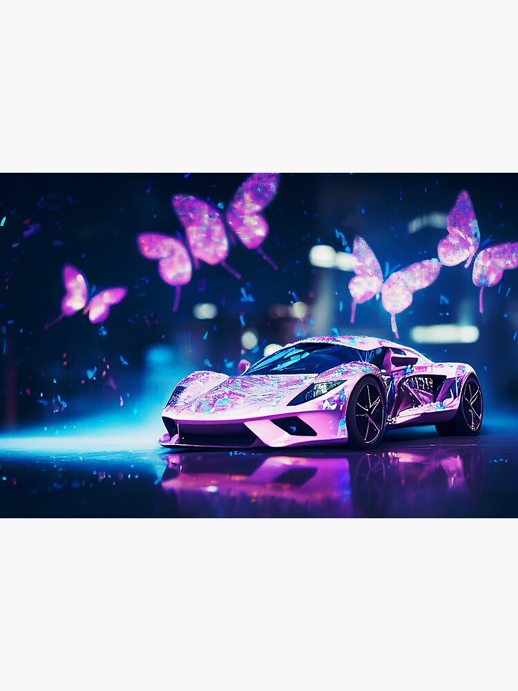 "Sports car and butterflies" Sticker for Sale by ManoloB | Redbubble
