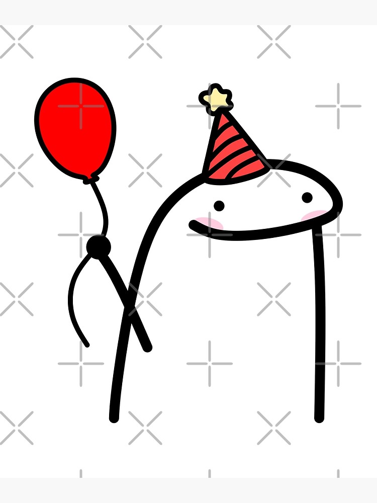 Póster «Cumpleaños Flork sosteniendo un globo meme pegatinas» de ...