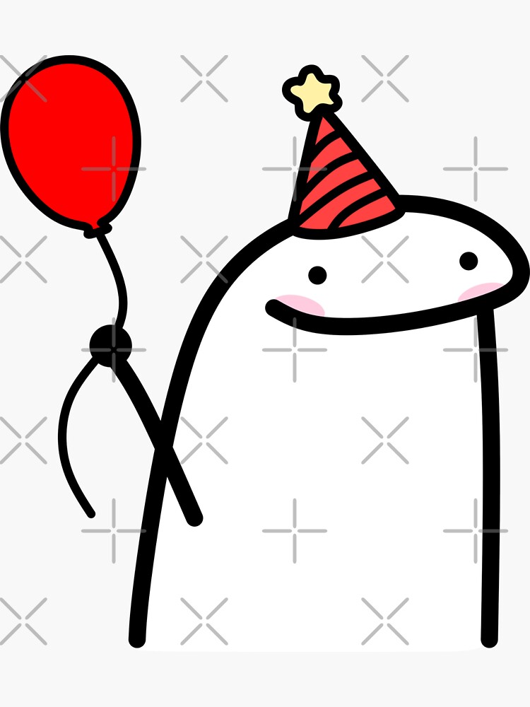 Pegatina «Cumpleaños Flork sosteniendo un globo meme pegatinas» de ...