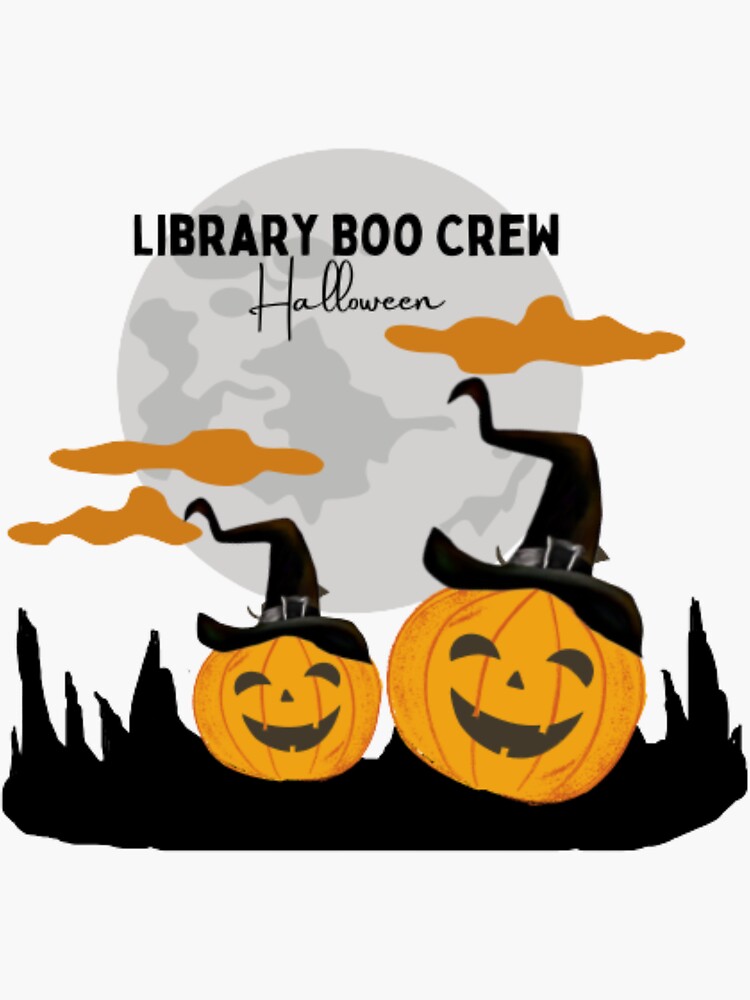 "Library Boo Crew Halloween" Sticker for Sale by YvonneYasmine | Redbubble