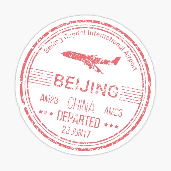 "China, Beijing - Passport Stamp" Sticker for Sale by Sejmen | Redbubble