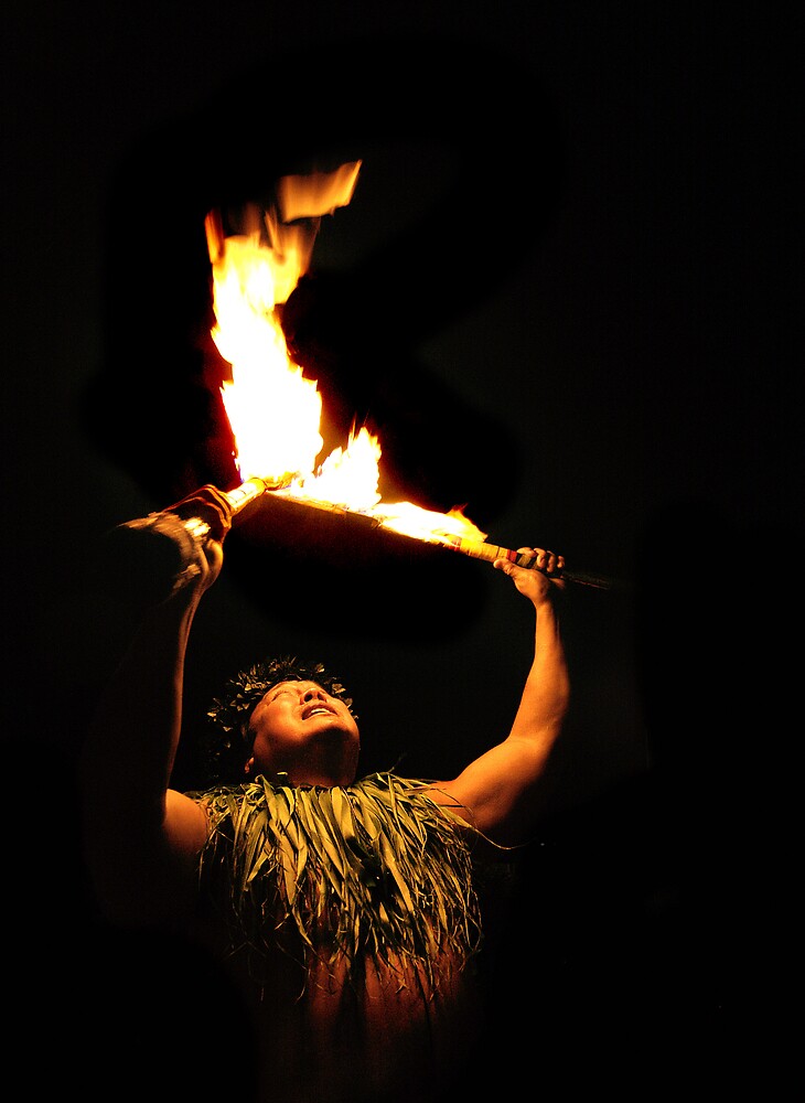 "Hawaiian Luau Fire Dancer" by Philip James Filia | Redbubble
