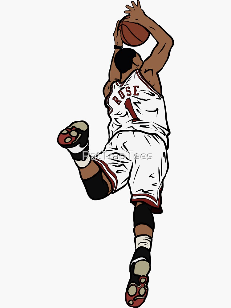 "Derrick Rose Dunk" Sticker for Sale by RatTrapTees | Redbubble