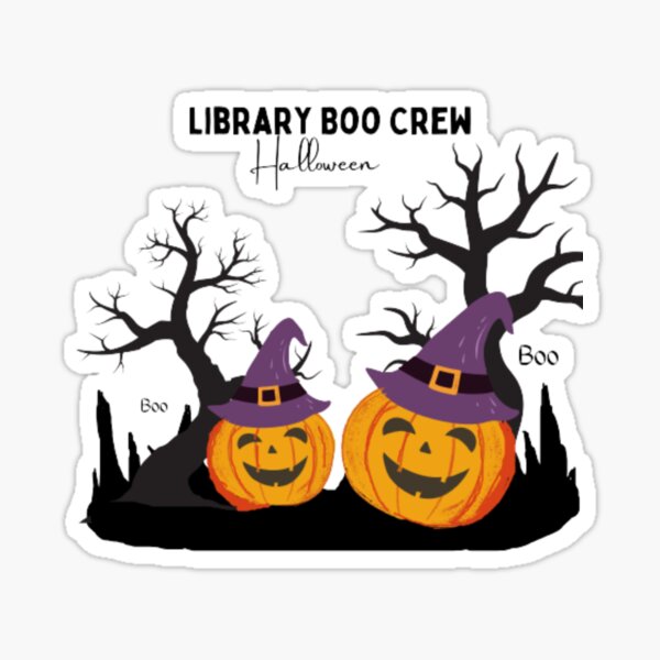 "Library Boo crew Halloween" Sticker for Sale by YvonneYasmine | Redbubble