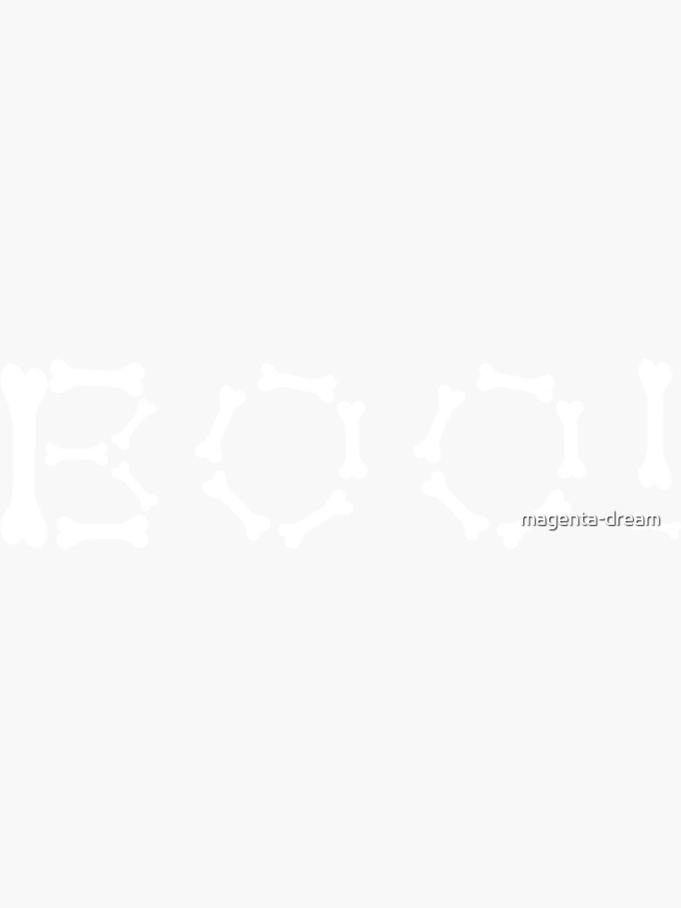 "boo with bones" Sticker for Sale by magenta-dream | Redbubble