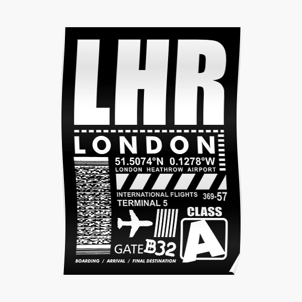 "London Heathrow Airport LHR" Poster for Sale by Alma-Studio | Redbubble