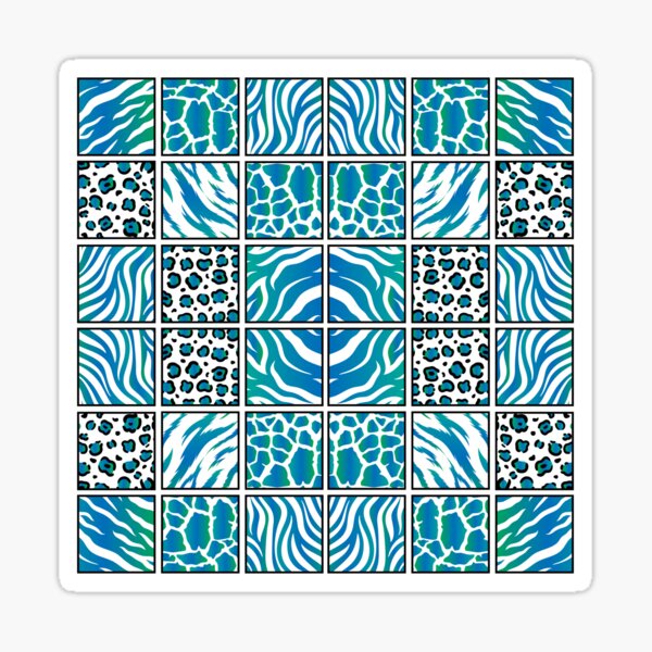 "Animal Print - Shades of Blue and Green " Sticker for Sale by ...