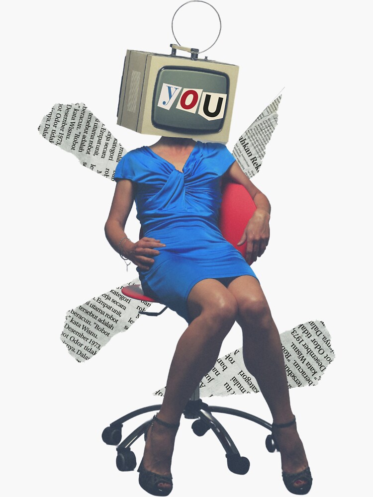 "Tv head woman" Sticker for Sale by Vantart | Redbubble