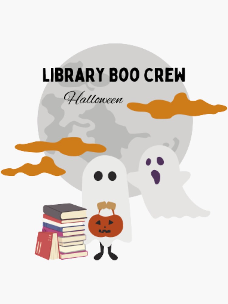 "Library Boo Crew Halloween" Sticker for Sale by YvonneYasmine | Redbubble