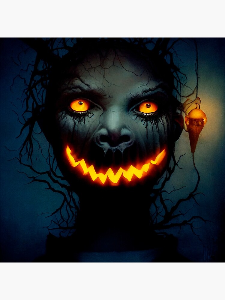 "Scary Halloween characters with horror faces" Poster for Sale by ...