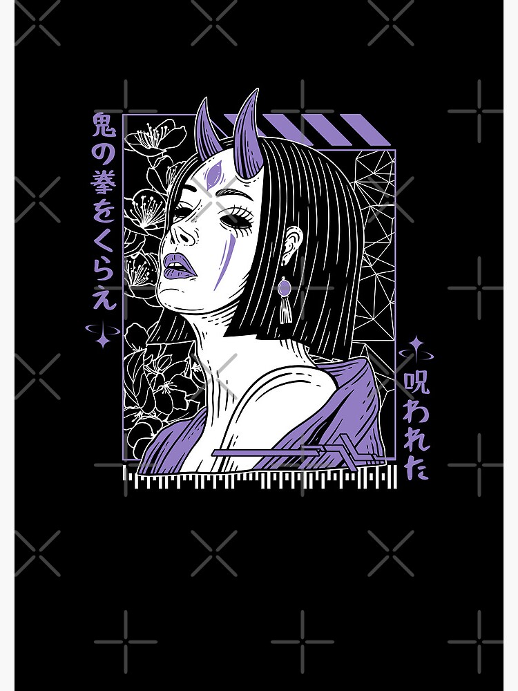 Cyberpunk Aesthetic Devil Oni Harajuku Japanese Girl Demons Mask Yokai