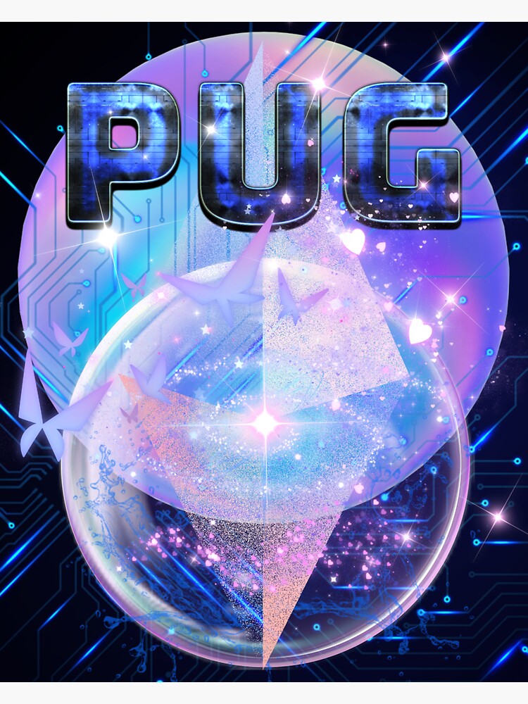 "Pug | Cosmic Love | Power Up Poster" Sticker for Sale by puggear ...