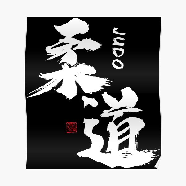 "japanese judo Chinese Calligraphy White Art word" Poster for Sale by W ...