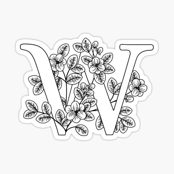 "W Letter" Sticker for Sale by STYLE-1 | Redbubble